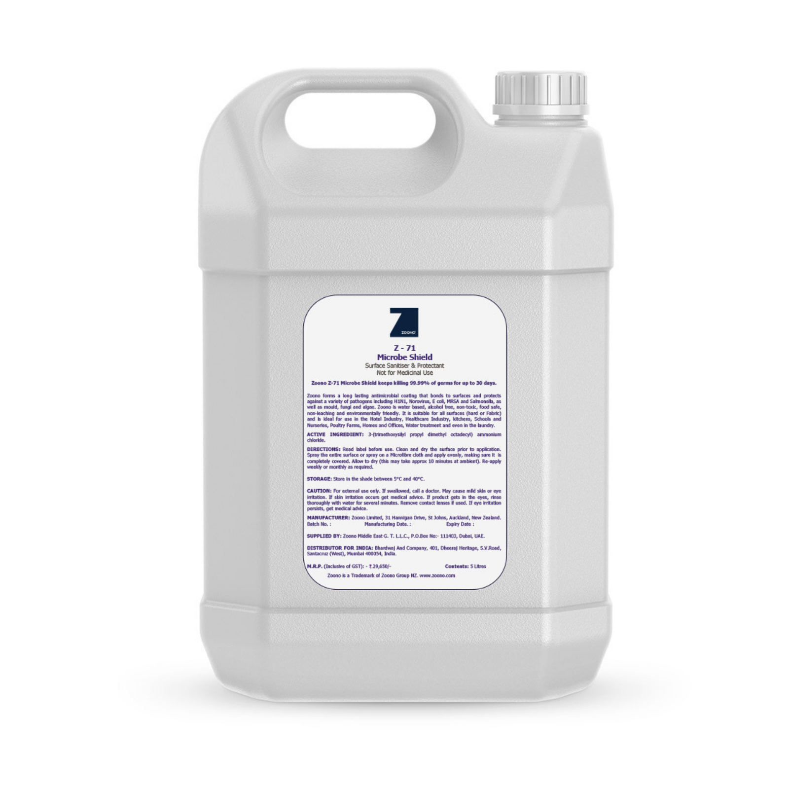Zoono Z71 Surface Sanitiser 5 Litre